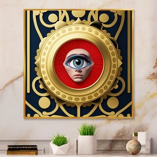 Designart "Radiant Eye Of The Beholder I" Modern Abstract Framed Canvas ...