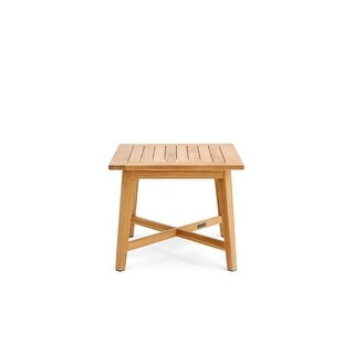 Winston All-Natural Teak Outdoor 24" Square Side Table - Bed Bath ...
