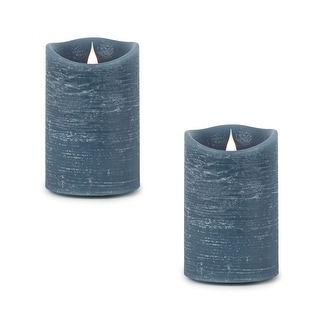 Set of 2 Blue LED Lighted Flameless Candles with Remote 5" - Bed Bath ...