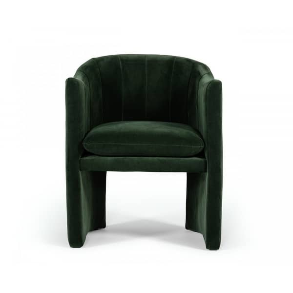 Dark Green Velvet Modern Curvilinear Dining Chair - Bed Bath & Beyond ...