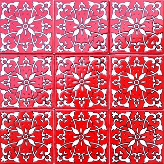 4x4 Scarlet Red Tile Design (Kitchen, bathroom, pool, backsplash, walls ...