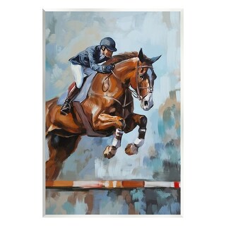 Stupell Jockey Jumping Hurdle Wall Plaque Art Design by Ziwei Li - Bed ...