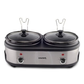 Double Slow Cooker 2.5 Quart Crock, 5.0 Quart Total Pots, Easy Cooking ...