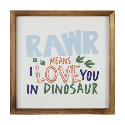 Stratton Home Decor Dinosaur Rawr Quote Wall Art - 12.00 X 1.00 X 12.00 ...