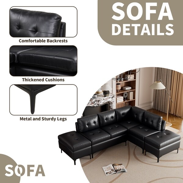 Black leather corner sofa sale store
