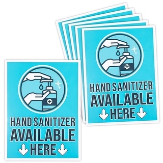 Hand Cleaner Here Adhesive Sign Labels, Store Sign (9 x 12 In, 6 Pack ...