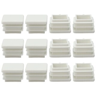 20x20mm Plastic Square Ribbed Tube Insert Furniture Feet Caps 12pcs ...