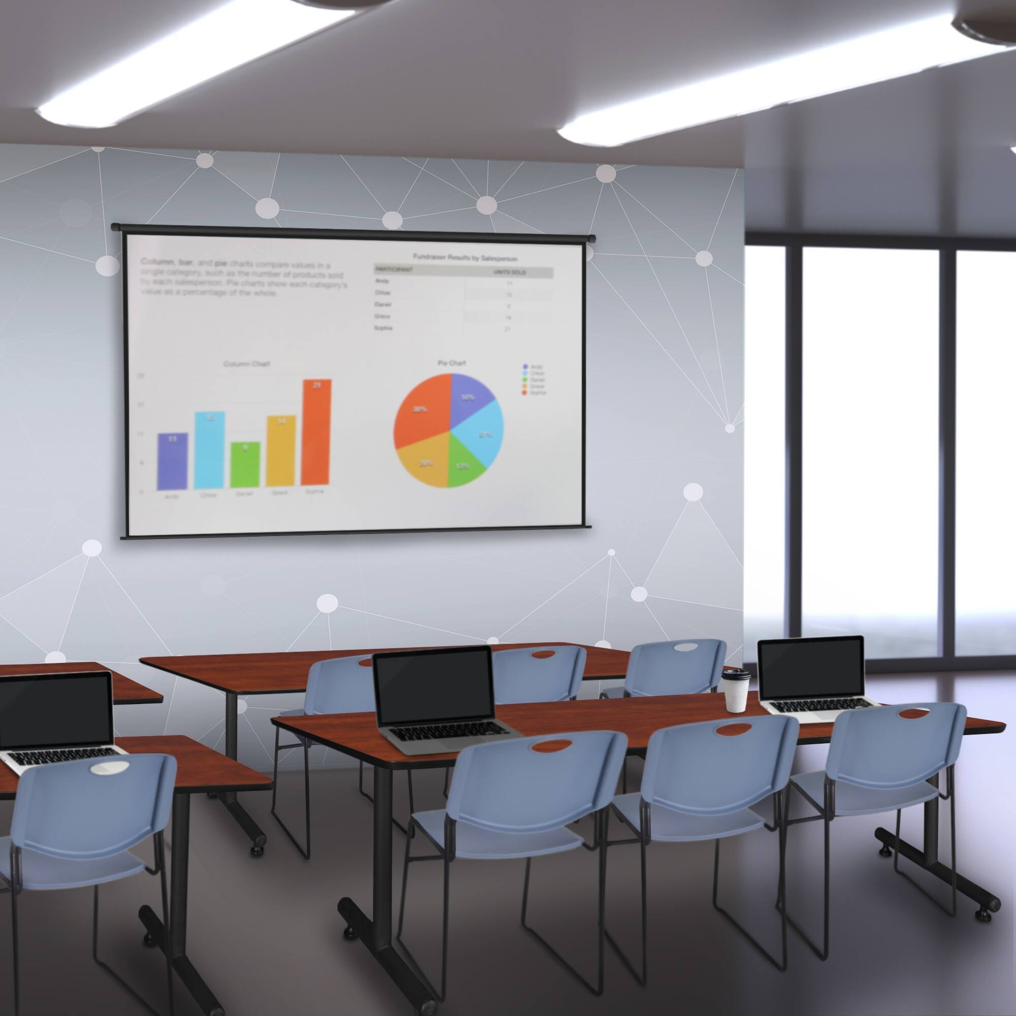 Regency Seating Cain Blue Melamine Laminate 84-inch x 24-inch Training ...