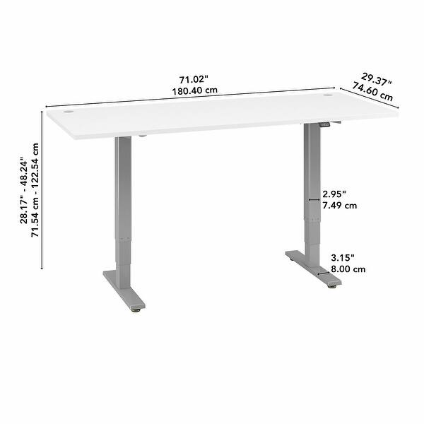Cabot 72W Electric Height Adjustable Standing Desk by Bush Furniture ...