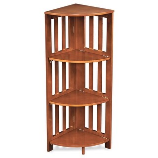 Wooden Folding Corner Standing Shelf Unit - 41.500 x 14.750 x 4.000 ...