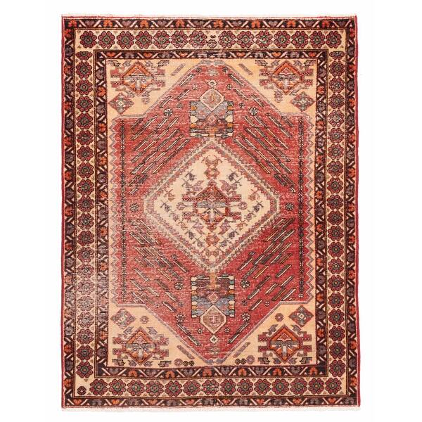light red patterned rug