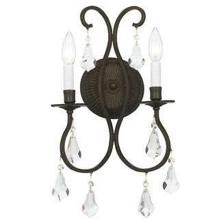 Crystorama Lighting Group 5012-CL-S Ashton 2 Light 18" Tall Wall - Bed ...