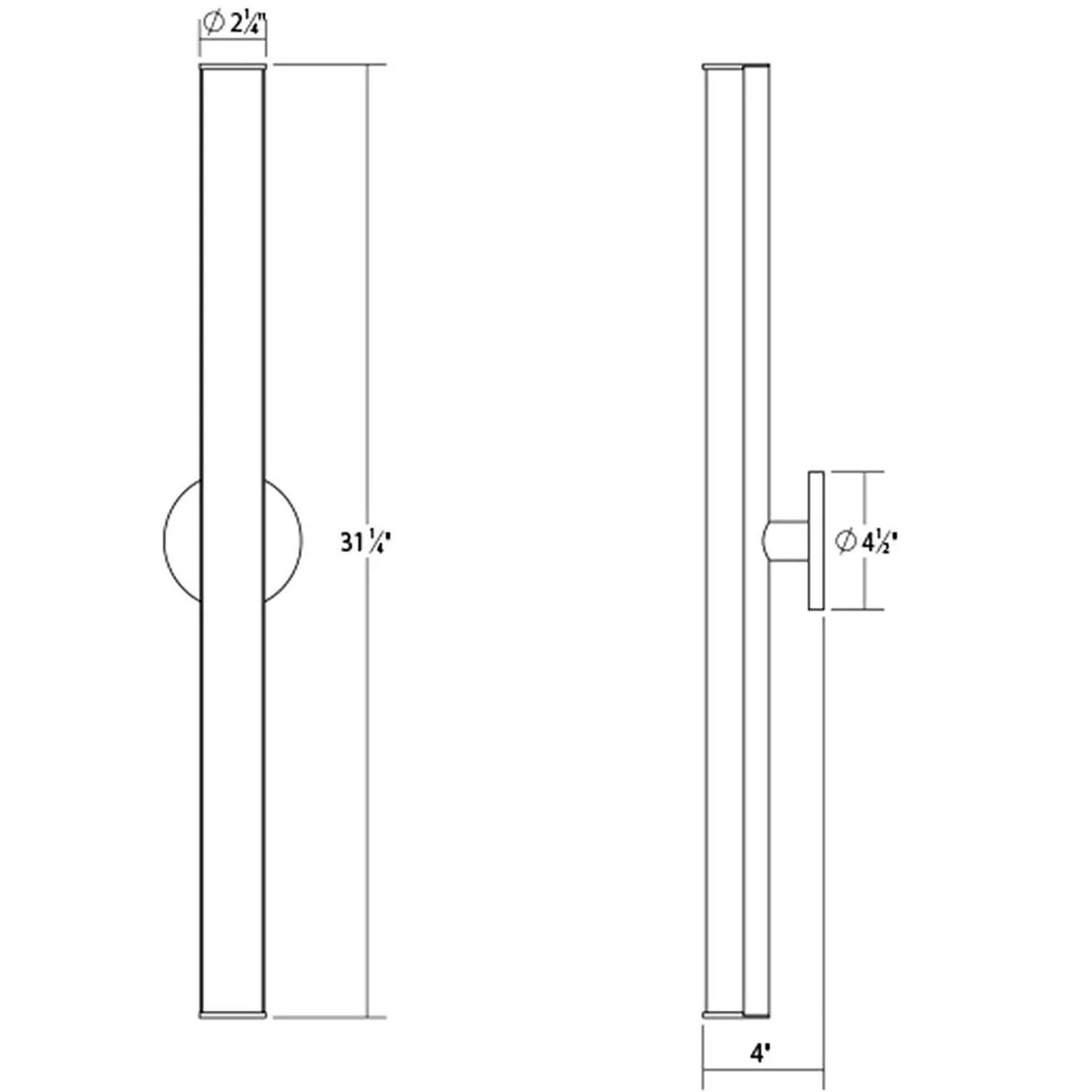 Bauhaus Columns ADA Polished Chrome 32-inch LED Bath Bar, White Etched ...