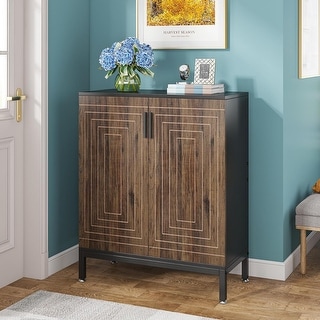 20 Pairs Modern Shoe Storage Cabinet with Doors, 6-Tier Freestanding ...