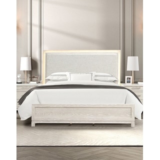 Transitional Weathered Gray Finish LED 1PC Bed - Bed Bath & Beyond ...