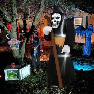 8 FT Halloween Inflatable Grim Reaper Ghost Blow-up Decoration - Bed ...