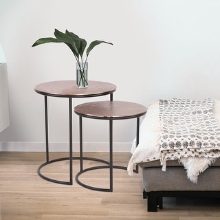 Allan Andrews Round Copper Metal Nesting Accent Table Set - Bed Bath & Beyond - 31267163