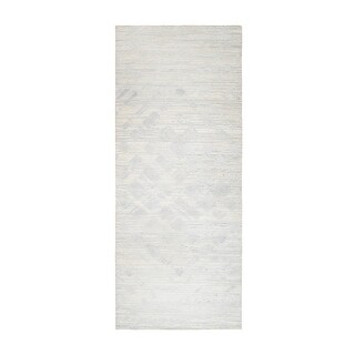Hand Knotted Ivory Modern and Contemporary with Wool Oriental Rug (4'1 ...