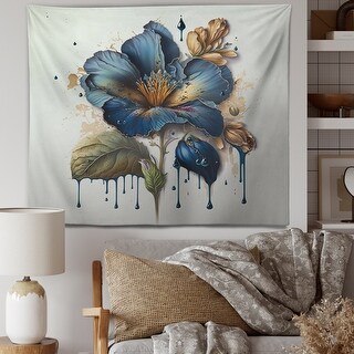 Designart 'Realistic Blooming Flowers II' Floral Bouquet Wall Tapestry ...