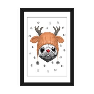 iCanvas "Pug Rudolph" by Nikita Korenkov - Bed Bath & Beyond - 37470644