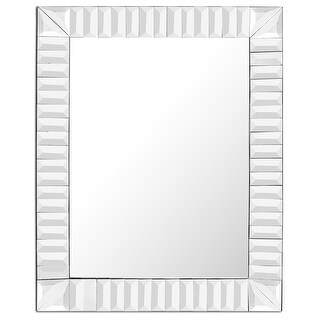 HomeRoots 37" Mirrored Rectangle Accent Mirror Wall Mounted With Glass ...