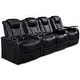 Roomfitters 124.4" Power Recliner 4-Piece Set, Top-Grain Nappa Leather ...