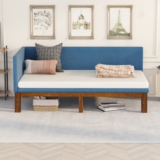 Upholstered Linen Dual Purpose Daybed, Simple Style Modern Twin Size ...