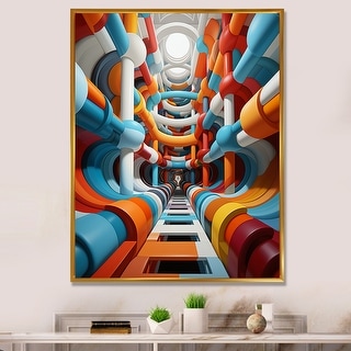 Designart "Op Art Optical Illusions III" Op Art Framed Wall Art Prints ...