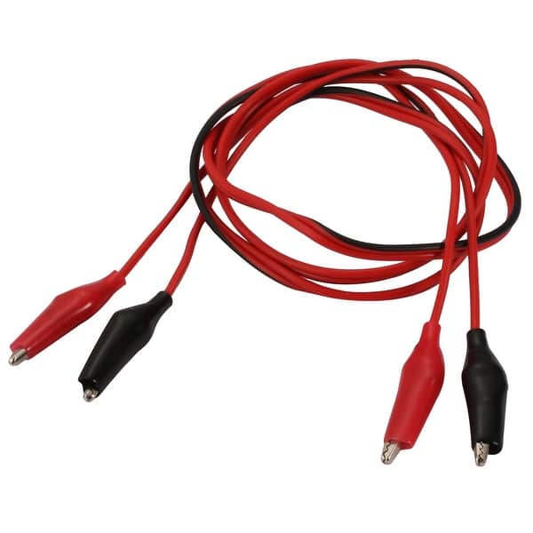 4 Pairs Double Alligator Connector Cable Jumper Wire Test Leads 1m ...
