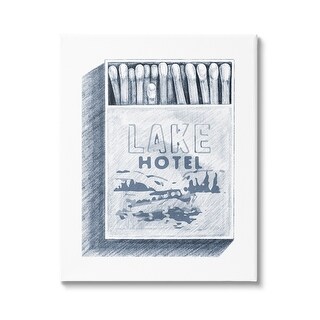 Stupell Lake Hotel Matchbook Drawing Canvas Wall Art by Lil' Rue - Bed ...