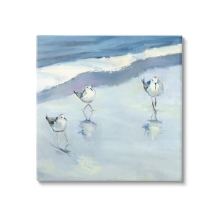 Stupell Blue Abstract Sandpipers Painting Canvas Wall Art by Kathleen ...