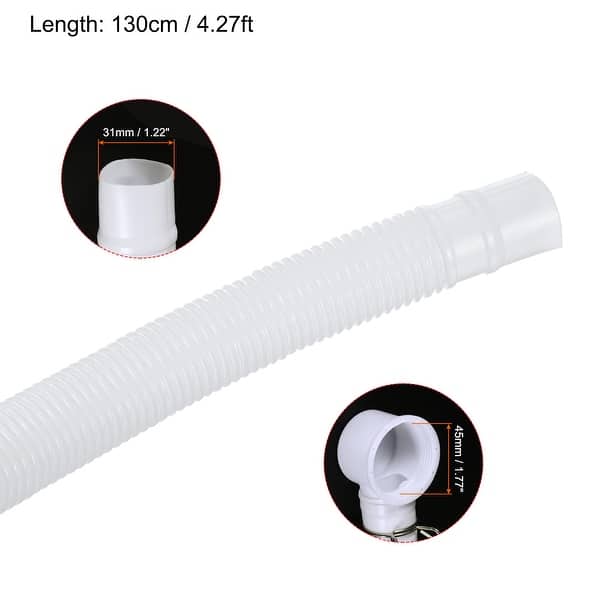 1Pcs Bathtub Drain Pipe 130cm Sink Tubing Flexible Drainage Hose White ...
