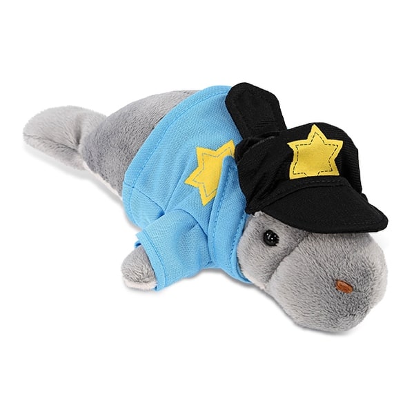 DolliBu Grey Manatee Police Officer Plush Toy with Cop Uniform and Cap ...