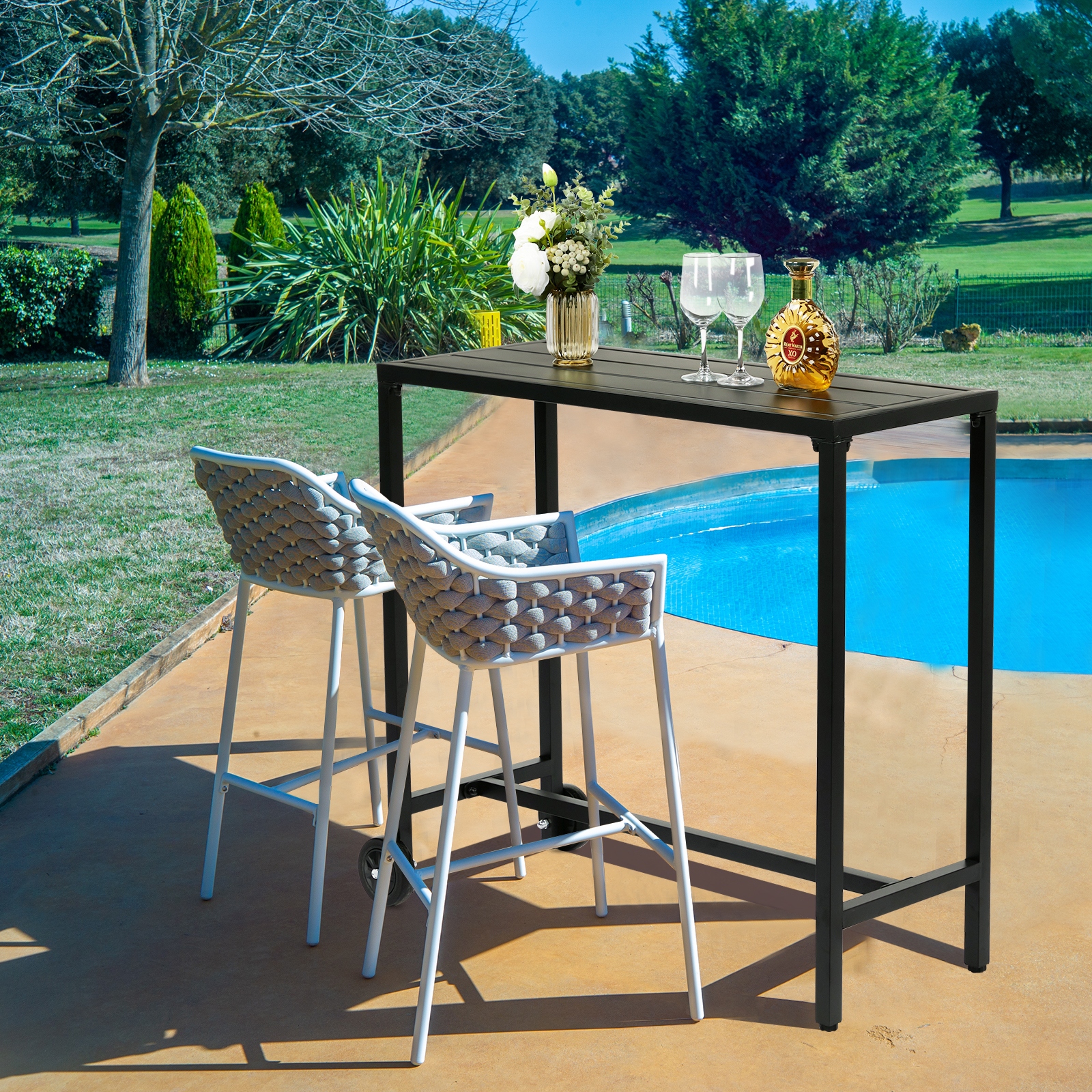 Outdoor narrow bar table store