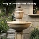 2-Tier Water Fountain, Outdoor, Sand Stone Look with Pump for Home ...
