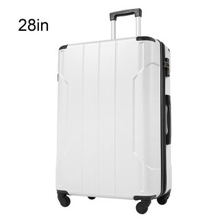 Luggage Expandable ABS Hardshell Spinner Suitcase with TSA Lock, White ...