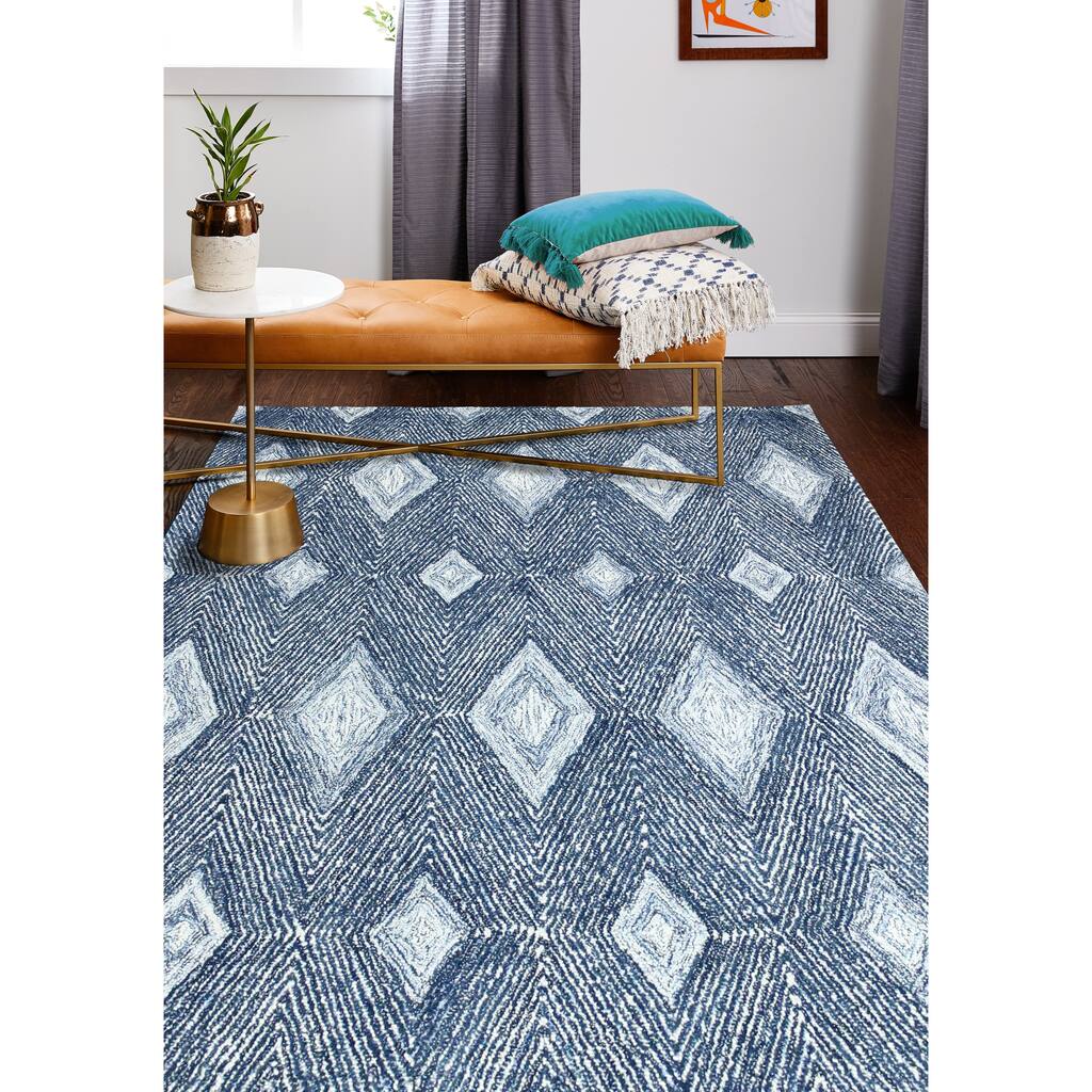 Bashian Emil Azure Transitional Area Rug - Overstock - 33685717