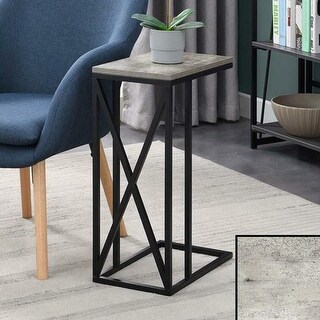 Convenience Concepts End Table in Gray Wood Finish X Metal Frame - 54 x ...