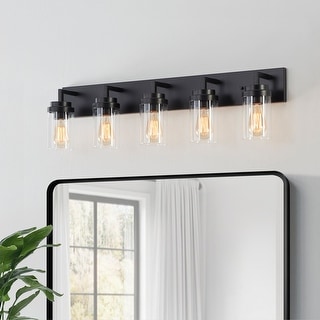 KAWOTI Noa 5-Light Modern&Contemporary Dimmable Bathroom Vanity Light ...