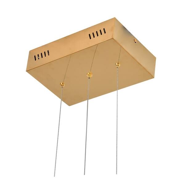 1-Light L66" Gold Stainless Steel LED Chandelier with White Acrylic ...