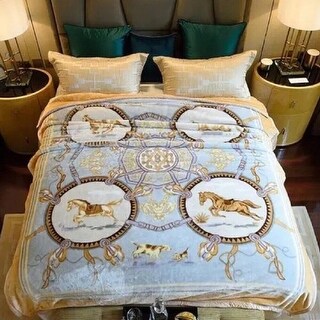 King Size Mink Fleece Blanket Reversible Blue - Bed Bath & Beyond ...