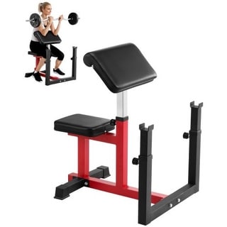 Preacher Curl Bench Adjustable Home Gym Biceps Machine Barbell ...