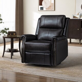 Leather Power Recliner Swivel Rocking Chair Copper Nail Decorative Edge ...
