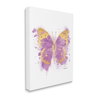 Stupell Purple Butterfly Paint Splatter Glam Insect Canvas Wall Art ...