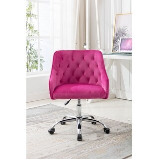 Tufted Swivel Shell Chair Office Chair Adjustable Padded Back Chairs ...