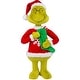 Gemmy Grinch Holiday Greeter with Plush Snowflake Sweater and Green ...