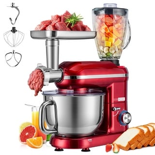 3 in 1 Multifunctional Stand Mixer with 6 Quart Stainless Steel Bowl ...