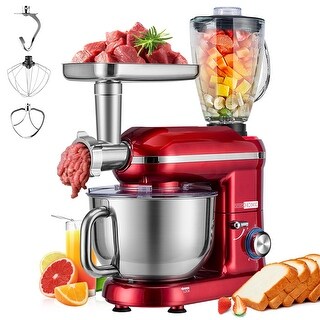 3 in 1 Multifunctional Stand Mixer with 6 Quart Stainless Steel Bowl ...