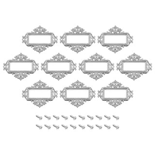 Metal Label Holders 55x43mm Name Card Tag Frames for File Drawer 12Pcs ...