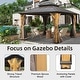 Brown 12 x 12 ft Hardtop Gazebo with Ventilated Roof, Cedar Wood Frame ...
